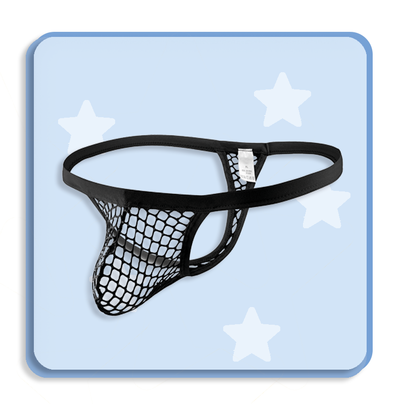 String homme en maille transparent - David – string-homme.fr