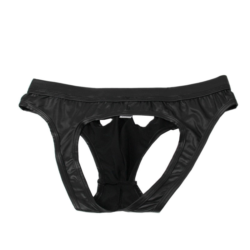 Jockstrap Homme Élégant effet cuir avec anneau en acier – string-homme.fr