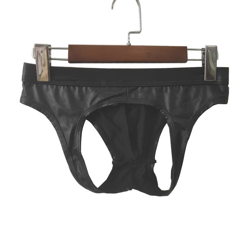 Jockstrap Homme Élégant effet cuir avec anneau en acier – string-homme.fr